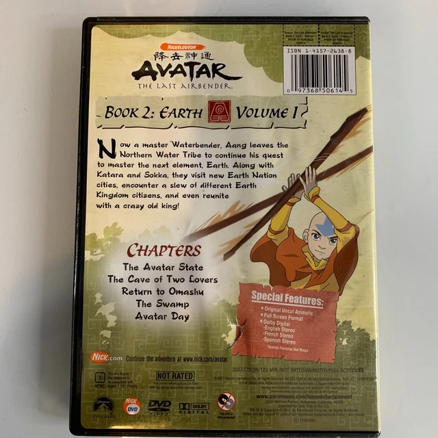 AVATAR: THE LAST Airbender - Book 2: Earth - Vol. 1 (DVD, 2007) $11.01 ...
