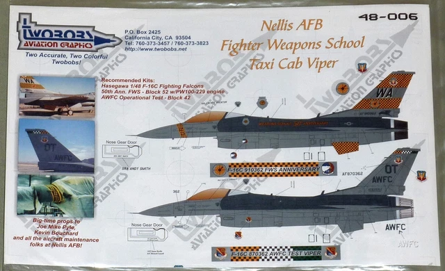 TWO BOBS DECALS 48-006 F-16C Viper decal in 1:48 Scale £10.00 - PicClick UK