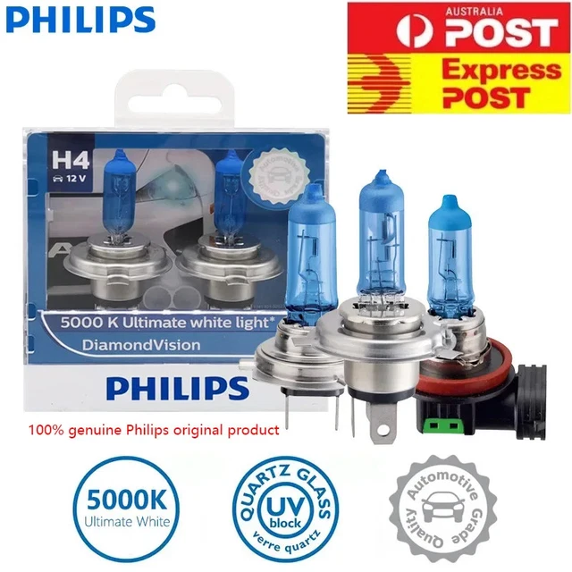 PHILIPS H4 H7 H11 Diamond Vision Car Headlight Globes White Halogen Fog ...