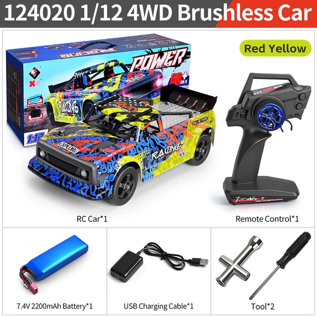 WLTOYS 124020 1/12 RC Drift Car Brushless 60KM/H 4WD 100M Distance RC ...