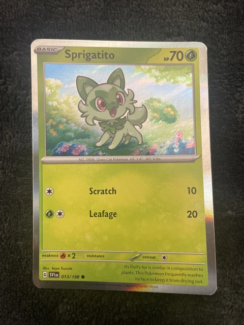 2023 POKEMON, SCARLET & Violet, #13/198 Sprigatito, Mirage Holo Common ...
