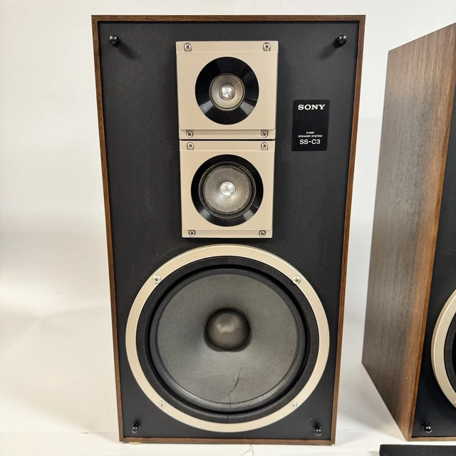 SONY SS-C3 3-WAY Floor Speakers Pair Made in Canada Tested Working $160 ...