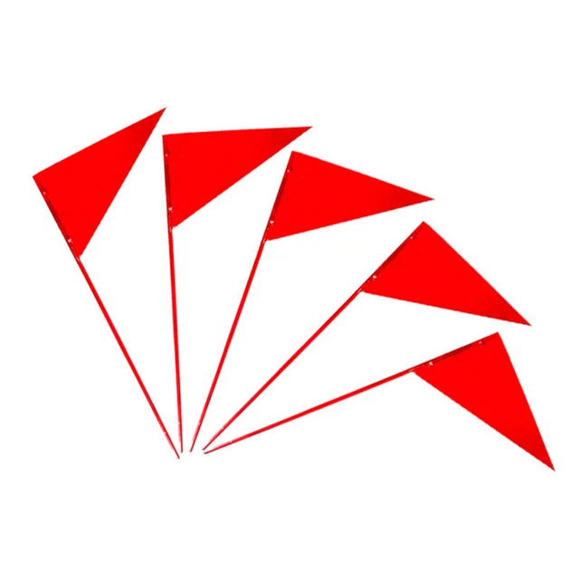 2 PCS SHOT Put Flag Triangle Marker Pennant Safety Pennants Stick £9.99 ...