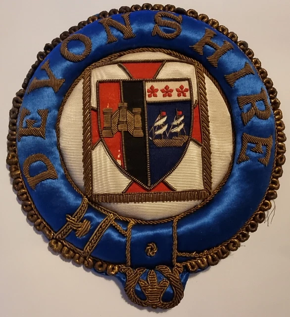 MASONIC KNIGHTS TEMPLAR DEVONSHIRE Provincial Mantle Badge Freemasonry ...