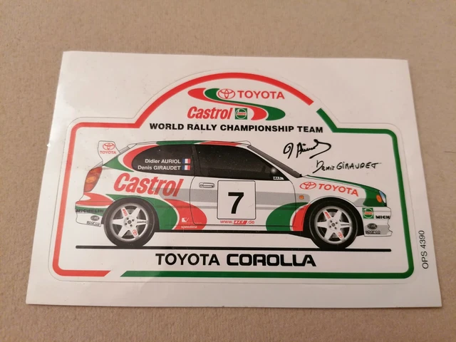 AUFKLEBER STICKER TOYOTA Corolla Castrol World Rallye Team 1999 Auriol ...