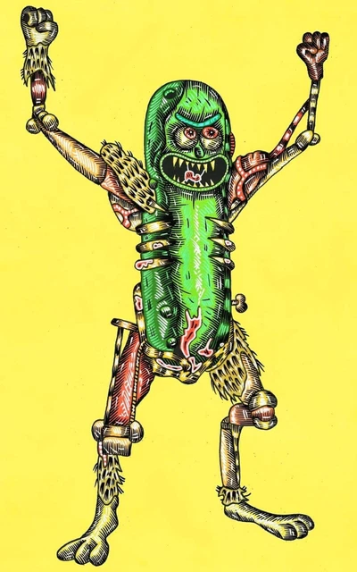 ORIGINAL COMIC ART 12 x 17 INCH, pickle rick, rick and morty fan art £ ...