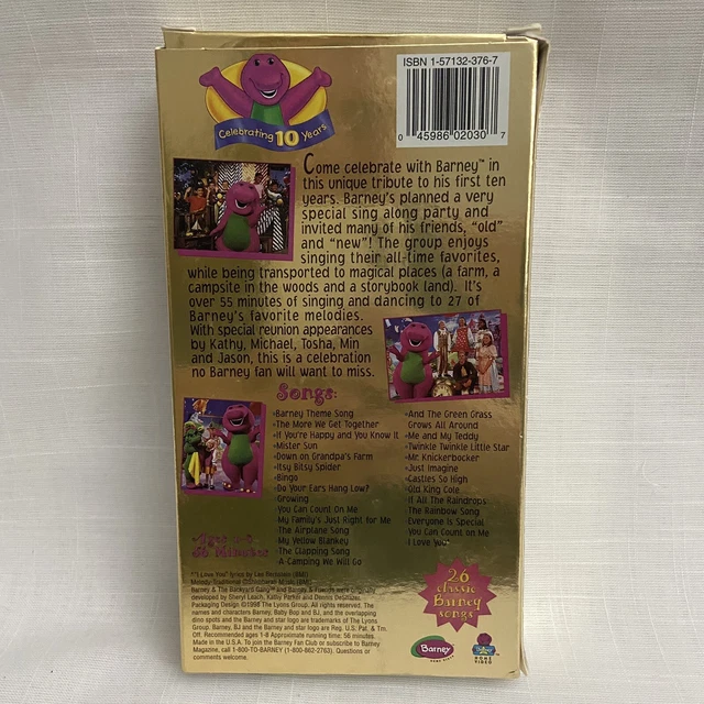 BARNEY SING AND Dance With Barney Celebrating 10 years (VHS 1999 ...