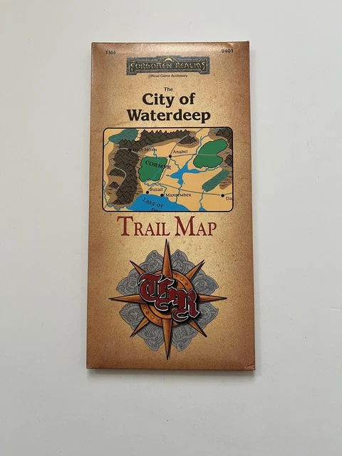 ADVANCED DUNGEONS AND Dragons CITY OF WATERDEEP TRAIL MAP FORGOTTEN ...