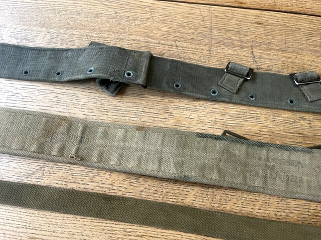 WW2 BRITISH ARMY 44 Pattern Webbing Belts X2 & 1 Strap £34.99 - PicClick UK