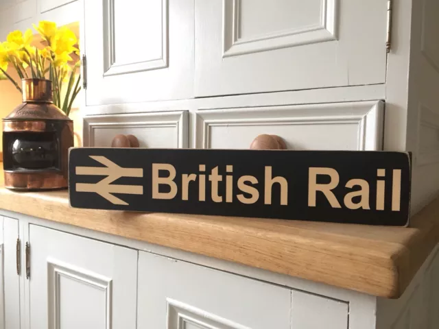 BRITISH RAIL SIGN Vintage Old Style Steam Railway Station Locomotive ...