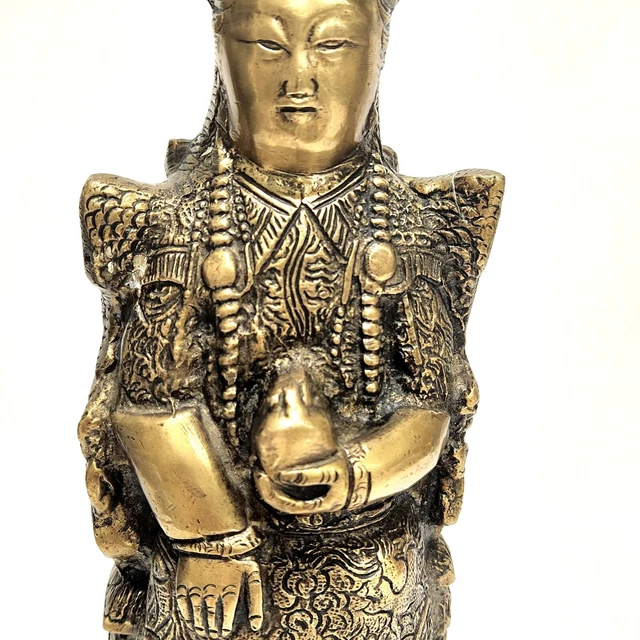 RARE AND UNIQUE STATUE OF CHINESE EMPRESS- Solid Brass or Bronze - 12 ...