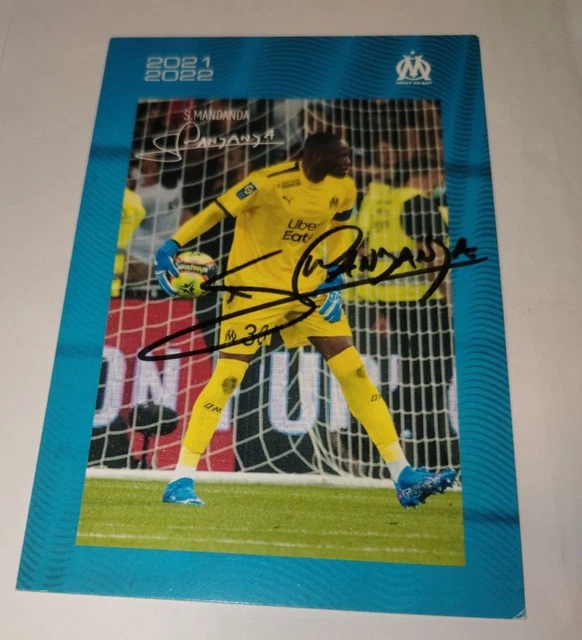 AUTOGRAPH STEVE MANDANDA Goalkeeper France Ak Om Card Hand Signed World ...