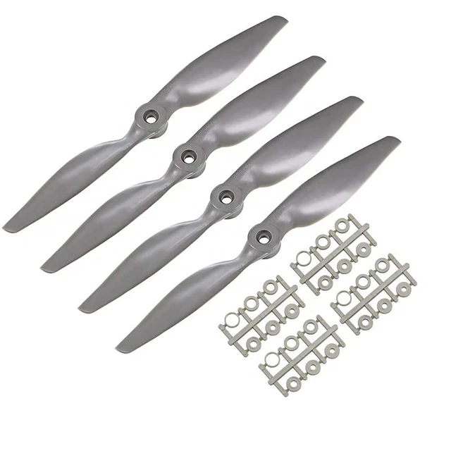 CENPEK 4 PACK RC Eliche CW 7x5 Inch 2-Vane per Aereo Nylon Grigio con ...