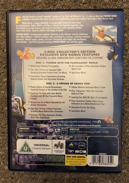 FINDING NEMO DVD UK £1.16 - PicClick UK