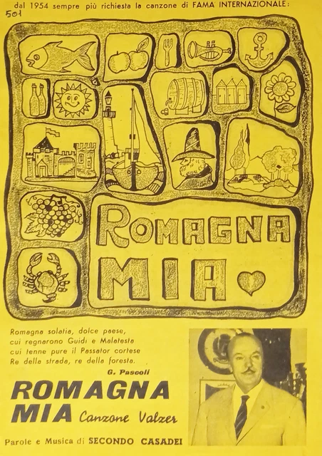 SPARTITI - ROMAGNA Mia - Canzone Valzer di S. Casadei - 1955 EUR 10,99 ...