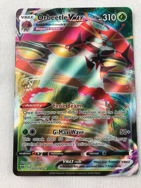 ORBEETLE VMAX 021/185 FULL ART ULTRA RARE Pokemon SWSH Vivid Voltage NM ...