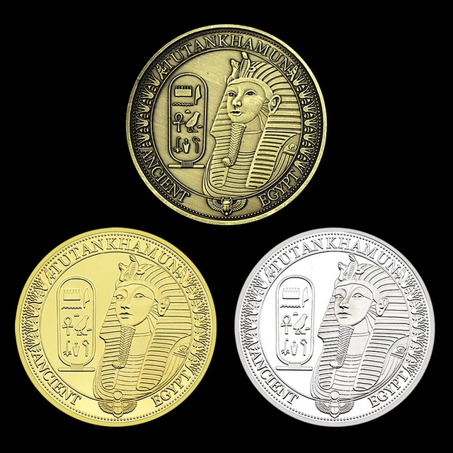 TUTANKHAMON COIN ANCIENT Egyptian Myths Pyramid Commemorative Medal ...