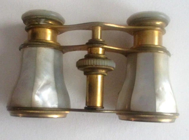 VINTAGE 1920S LEROY Opticien PARIS Brass & Mother of Pearl OPERA ...