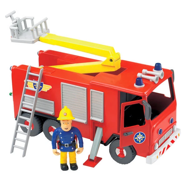 FIREMAN SAM FRICTION Action Jupiter Fire Engine With Sam Figure ...