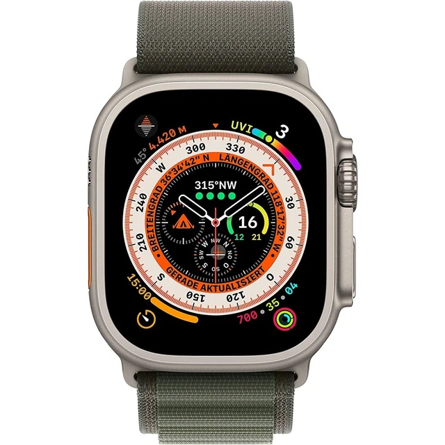 APPLE WATCH ULTRA 49mm GPS + LTE Titangehäuse Polyester Alpine Loop ...