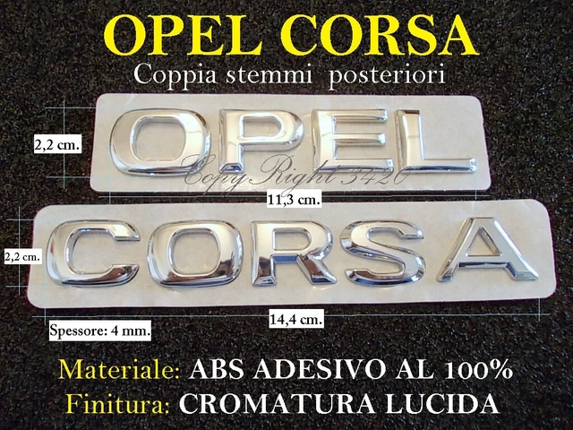 KIT COPPIA STEMMI Posteriori OPEL CORSA Set Rear Badge Emblema Scritte ...