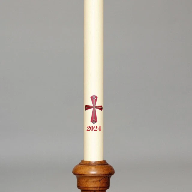 CHURCH EASTER PASCHAL Candle, Transfer Attached, 2024 Date Catholic ...