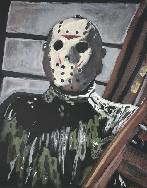 JASON VOORHEES FRIDAY the 13th Halloween Horror Pop Art Painting 16x20 ...