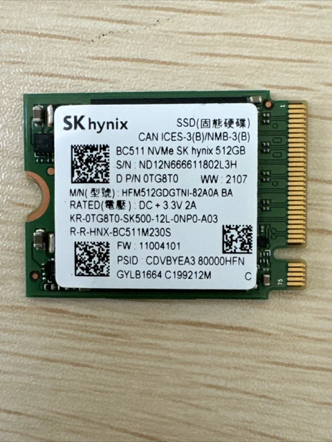 SK HYNIX BC511 NVMe SK hynix 512GB, Internal Solid State Drive SSD P/N ...