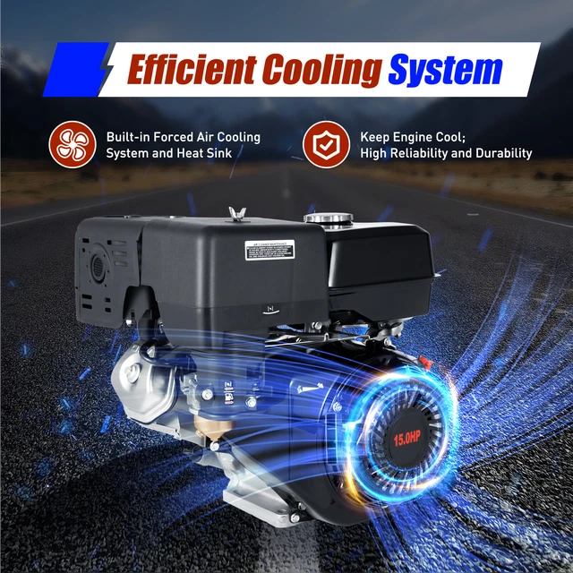 15 PS BENZINMOTOR Standmotor 420 cc Motor 25 mm Motor 4-Takt Engine £166.61 - PicClick UK