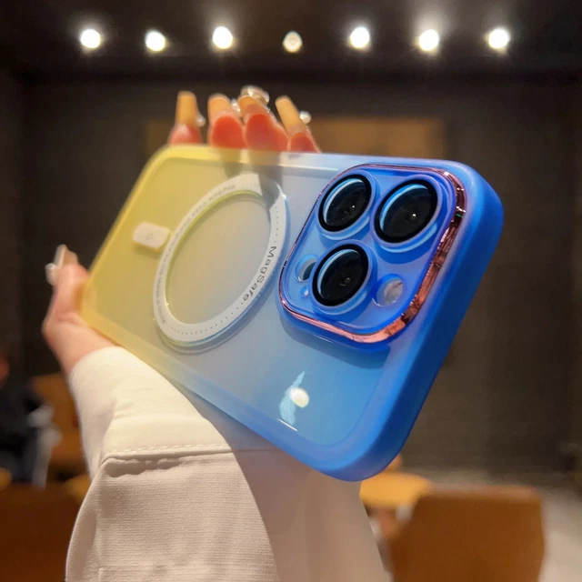 FOR IPHONE 16 Pro Max 15 14 13 12 11 Double Color Gradient Case Slim ...