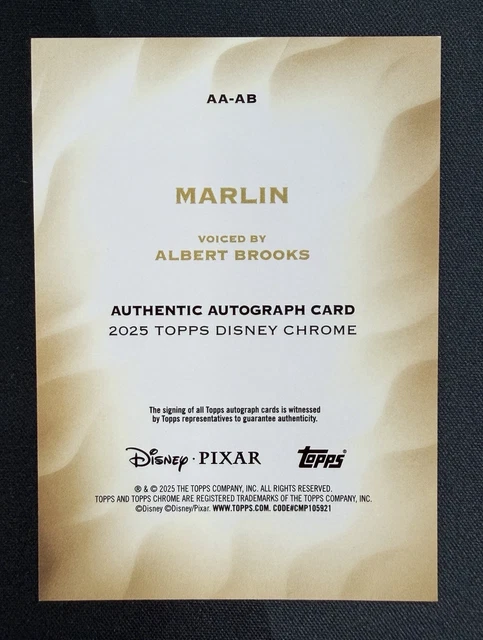 MARLIN VOICED BY Albert Brooks 2025 Chrome Disney Sapphire Finding Nemo ...