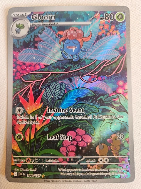 POKEMON GLOOM 198/197 Obsidian Flames Illustration Rare Full Art Holo ...