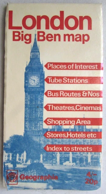 LONDON BIG BEN Map Geographia With Index to Streets £6.86 - PicClick UK