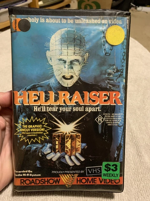 VINTAGE CLAMSHELL VHS Video: Hellraiser Ex-Rental Australian Release Roadshow £68.68 - PicClick UK