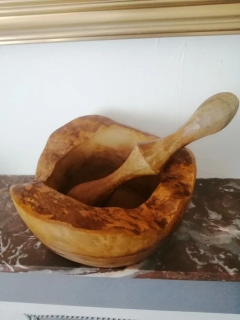 GRAND MOTIER ET Pilon En Bois D'olivier. EUR 100,00 - PicClick FR