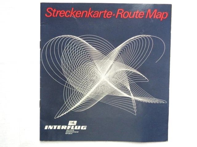 STRECKENKARTE, ROUTE MAP, Fluglinien DDR Interflug EUR 5,00 - PicClick DE