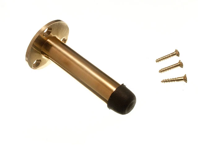 5 X BUTOIR de Porte Laiton Massif Pilier Type avec Caoutchouc Pointe ...