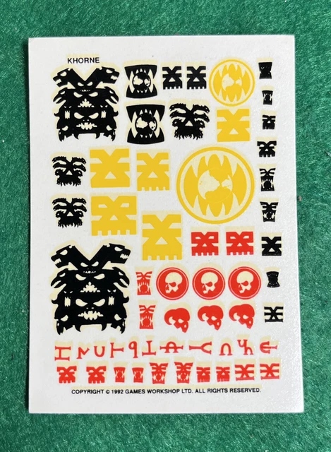 WARHAMMER 40K CHAOS Nurgle Space Marines Decal Transfers Sheet Games ...