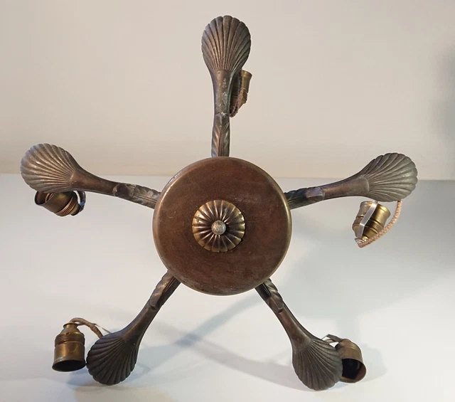 ANCIEN SUPPORT DE Lampe Râtelier pour Luminaire 5armig 5flammig Art ...