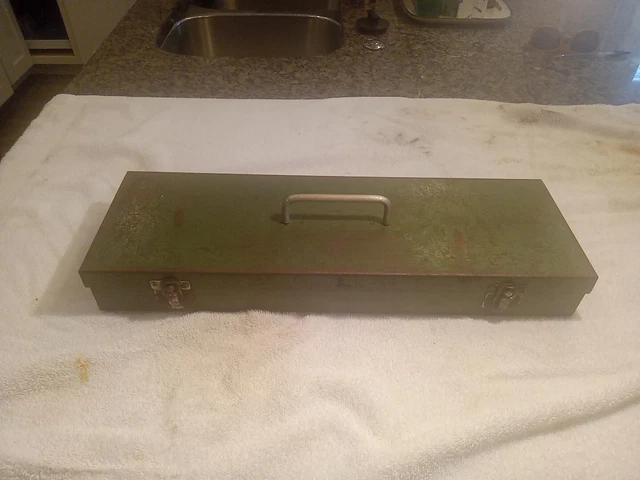 VTG S-K GREEN Metal Socket Ratchet Box Empty Case 18 X 6 X 2-1/2 CASE ...