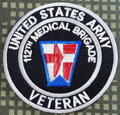 US ARMY 112TH Medical Brigade Veteran Patch Hook & Iron-On Repro New ...