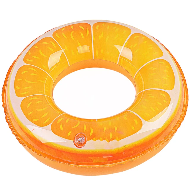 SWIMMING FLOATS FRUIT Orange Printing Inflatable Swimming Ring Pool ...