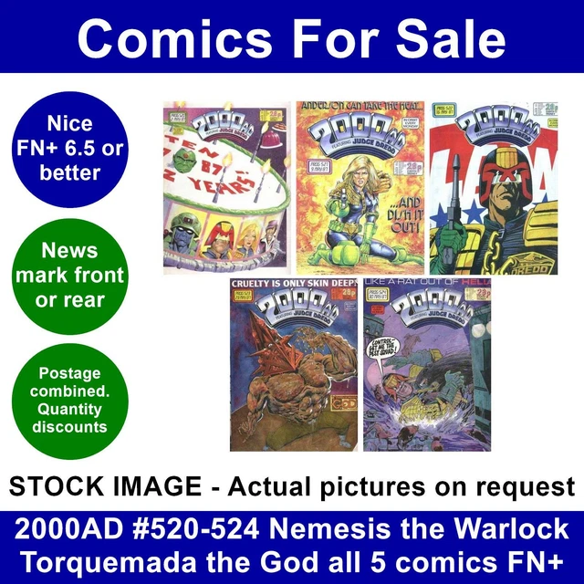 2000AD #520-524 NEMESIS the Warlock Torquemada the God all 5 comics FN+ ...