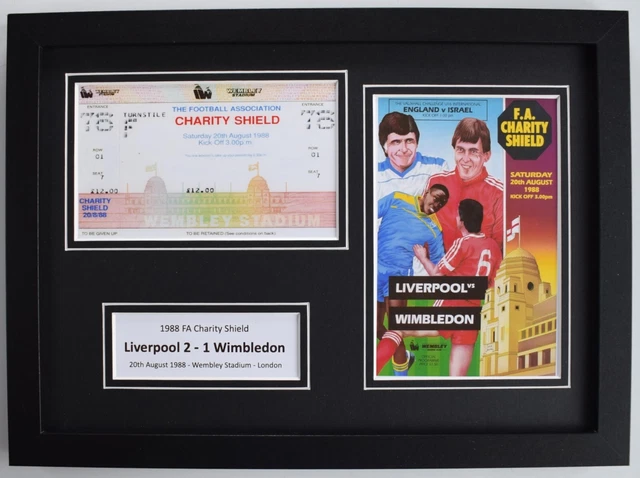 1988 FA CHARITY Shield A4 Photo Ticket Display Football Programme ...