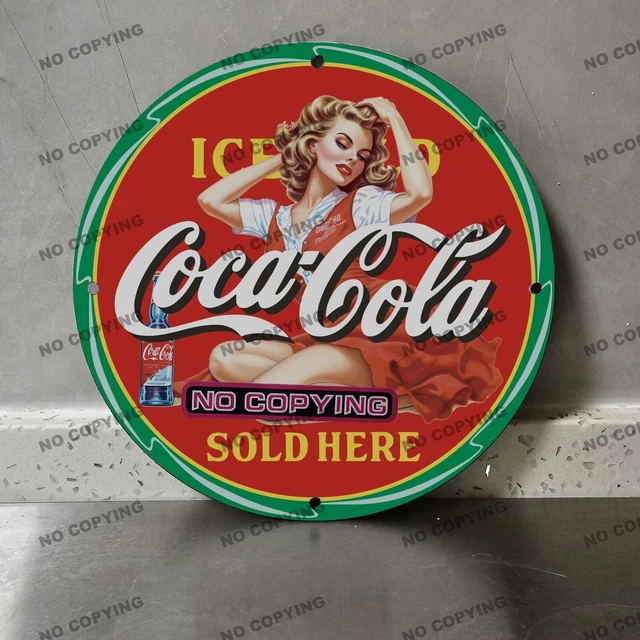 8'' COCA Cola Porcelain Sign Soda Coke Beverage Pop Drink Boy Gas Motor ...