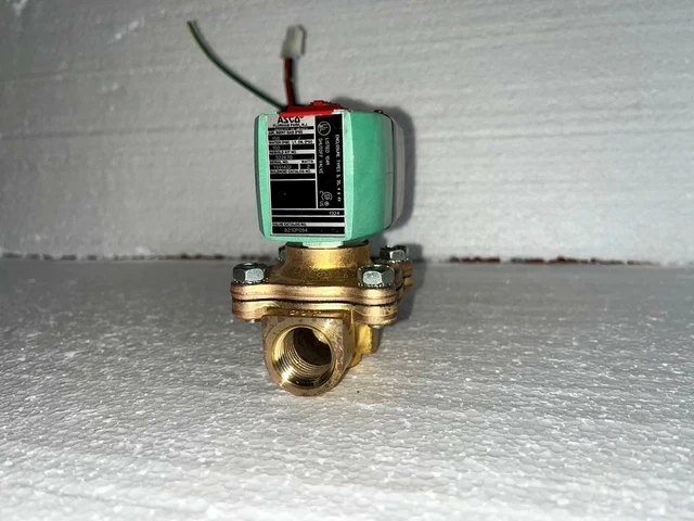 ASCO 2-WAY WATER Brass Solenoid Valve 1/2" NPT Air Gas 150PSI 2W ...