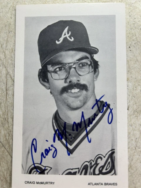 CARTE PHOTO 1986 Craig McMurtry, dédicacée Atlanta Braves Team numéro ...