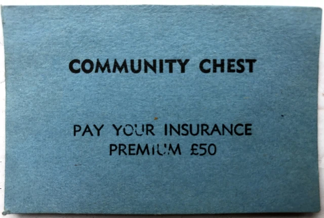 1930'S AUSTRALIAN MONOPOLY Part COMMUNITY CHEST PAY YOUR INSURANCE ...