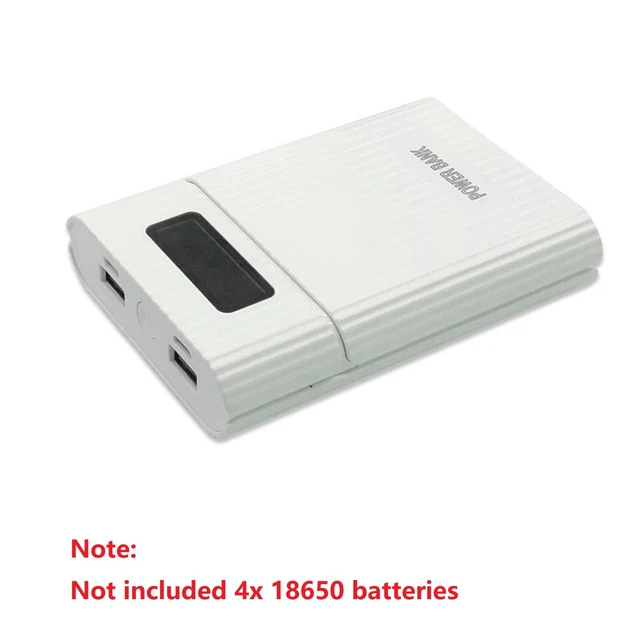POWER BANK CASE Kit 4x18650 Battery Charger DIY Box 2x USB For Mobile ...