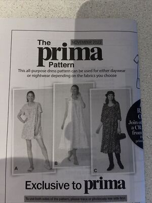PRIMA MAGAZINE SEWING Pattern NOVEMBER 2022. All Purpose Dress Pattern ...